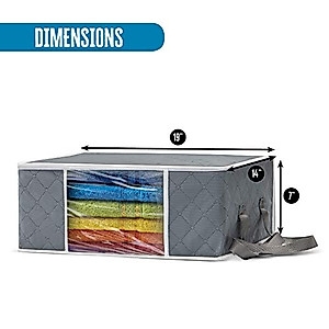 Clothes Storage Bag Large, clothing storage, blanket storage, clothes storage bags, Breathable and Moisture Proof, Clothes Storage Containers, Collapsible Storage Bins, Reinforced Handles - 4 Pack