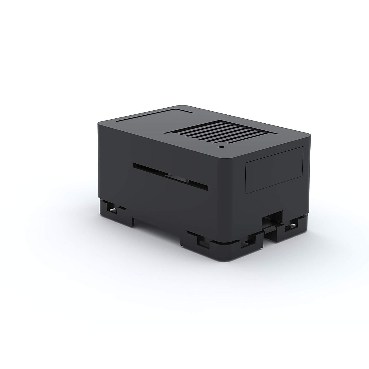 MaticBox Case for Raspberry Pi 3 / Pi 2 / Tinker Board – Low Profile, Stackable, Universally Mountable DIN Rail, Automation Friendly, Fan Support (Black)