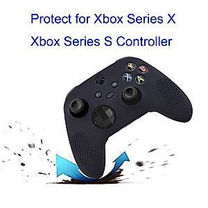 X Series X Controller Skin,Hikfly Controller Cover Compatible with Xbox Series X/S Controller Grips Case Non-Slip Studded Silicone Controller Cover with 4pcs Thumb Grips Caps(Red)