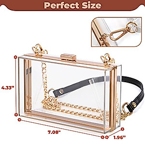HULISEN Clear Clutch Purses for Women, Stadium Approved Acrylic Clear Bag Gold