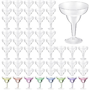 72 Pcs Plastic Margarita Glasses 8 oz Plastic Margarita Cups Mexican Theme Plastic Cocktail Glasses Shatterproof Disposable Cups Cocktail Cups for Cinco De Mayo Fiesta