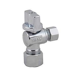 LD Valve- 1/4 Turn Angle Stop Valve 1/2-in OD X in 3/8-OD Compression,Quarter Turn LF Brass Chrome Plated Angle Shut Off Water Supply Stop for Faucet or Toilet Installation (2-Pack)