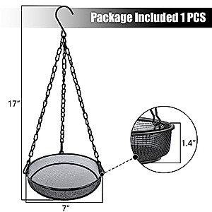 Gtongoko Hanging Bird Feeder Tray, Metal Mesh Platform Feeders for Birds, Outdoor Garden Decoration for Attracting Birds