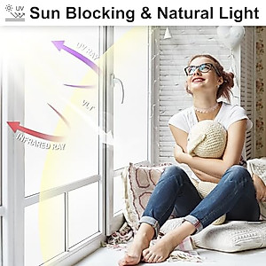 MAGIDEKOR Window Privacy Film with Installation Tools, Frosted Glass Window Film,Heat Blocking Static Clings Reusable Frosting Window Film for Bathroom Home Office,White,17.5 Inch X 6.5 Feet