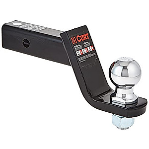 CURT 45042 Trailer Hitch Mount with 2-5/16-Inch Ball & Pin, Fits 2-Inch Receiver, 7,500 lbs, 4-Inch Drop , Black