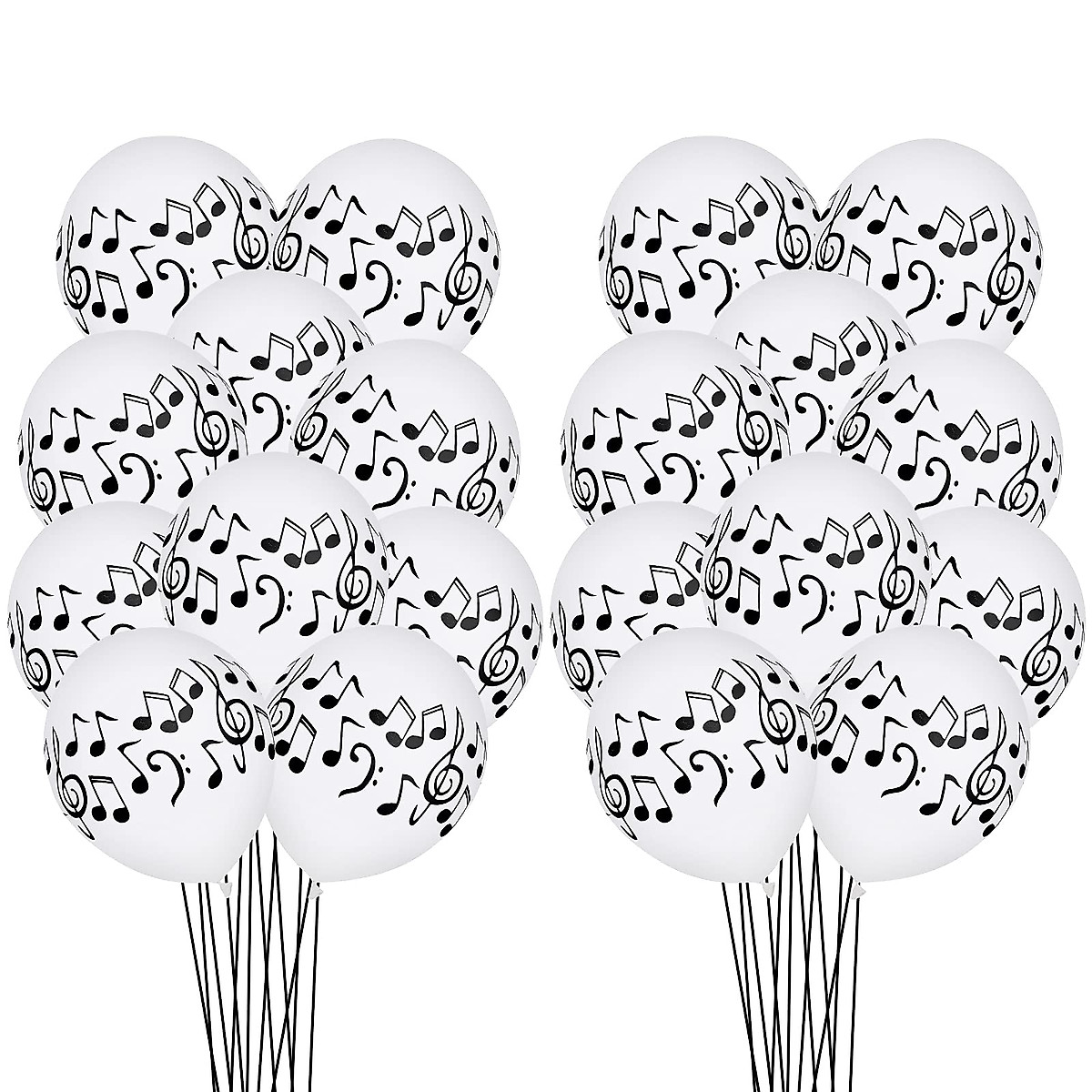 30 Pcs Music Notes Balloons Music Party Decoration Balloons 12 Inches Latex Balloon for Musical Theme Birthday Party Decorations
