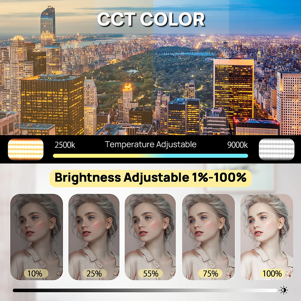 ULANZI PL-01 RGB Video Light, Portable RGB Camera Light with 4000mAh Battery, 360° Color 20 Light Effects, CRI≥95 2500-9000K LED Panel DSLR Photography Lighting for YouTube, Video Conference, Vlogging