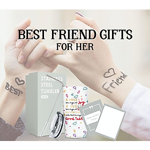 Onebttl Funny Friend Gifts for Women, BFF Gifts for Women, Gifts for Best Friend - Friends Coffee Mugs - Friends Forever - Birthday, Christmas Gifts for Her - 20oz Stainless Steel Travel Cup
