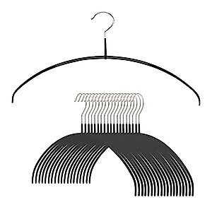 Mawa by Reston Lloyd Euro Ultra Light/Thin Series, Non-Slip Space-Saving Clothes Hanger for Shirts & Dresses, Style 40/PT, Set of 20, Black