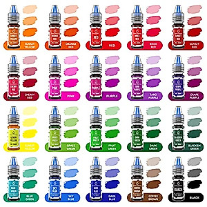 20 Colors Bath Bomb Soap Dye - Wayin Food Grade Skin Safe Liquid Based Bath Bomb Colorant, Vibrant Concentrated Neon Soap Coloring for Soap Making DIY Bath Bomb Kit Bath Salt Crafting Slime Clay