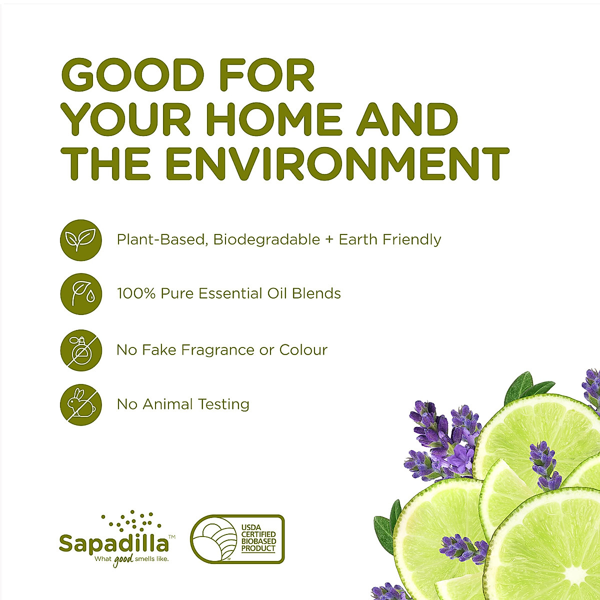 Sapadilla Liquid Dish Soap - Sweet Lavender + Lime - Made with 100% Pure Essential Oil Blends, Tough on Grease, Aromatic & Fragrant Dishwashing Liquid, Plant Based, Biodegradable, 12 Ounce (Pack of 1)
