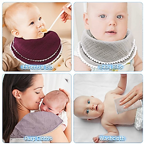 Muslin Baby Bibs Drool Bibs for Boys Girls Adjustable Multi-Use Scarf Bibs Super Absorbent& Soft Drooling Bibs Breathable Organic Cotton Baby Bibs Set for Teething and Drooling 8 Pack