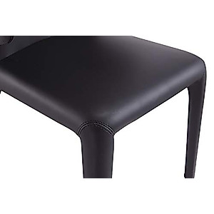 Manhattan Comfort Conrad Mid Century Modern Faux Leather Upholstered Dining Chair, Set of 2, Black