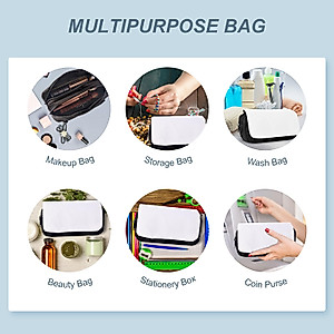 4Pcs Sublimation Makeup Bag Blanks,Sublimation Makeup Bags Bulk Travel Toiletry Bag Cosmetic Bags For Women Heat Transfer Removable Sublimation Bags with Zipper Cosmetic Make Up Bag for DIY Craft