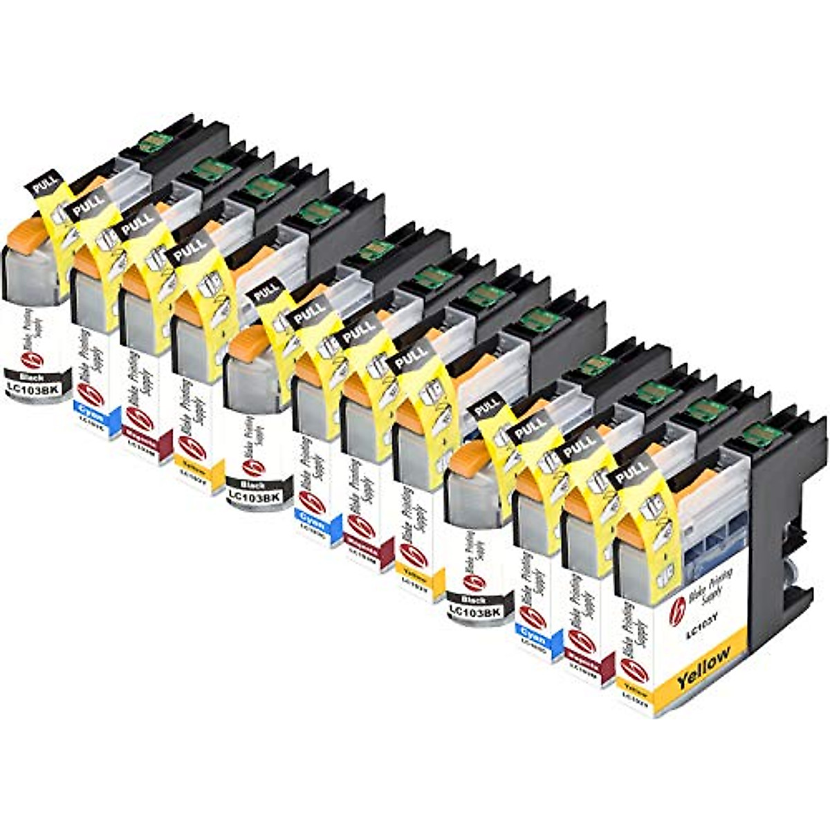 Blake Printing Supply Compatible Ink Cartridge Replacement for Brother LC101, LC103 (Black, Cyan, Magenta, Yellow, 12-Pack)