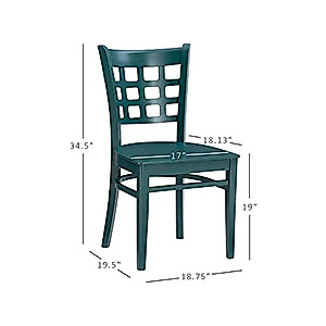 Linon Portis Dark Green Modern Dining Side Chair Set of 2