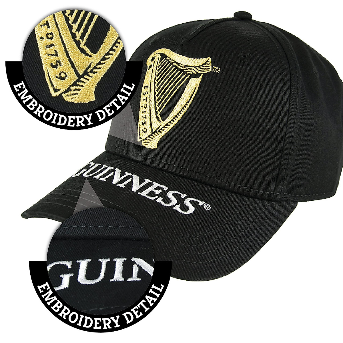 Guinness Harp Baseball Cap Black