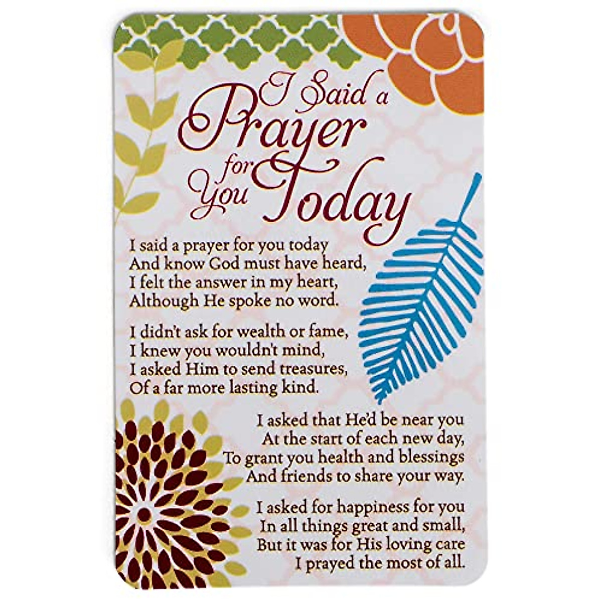 Pocket Card Bookmark Pack of 12 - I Said a Prayer for You Today