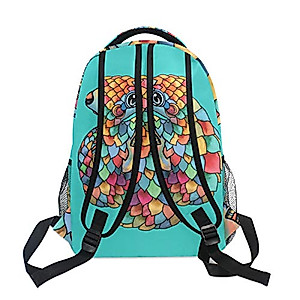 Backpack for Adult Kids Stylish Rainbow Pangolin Backpack Lightweight School College Travel Bags Halloween Christmas Gifts