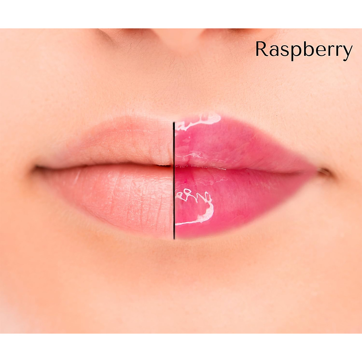 MIVELLI Lip Glow Oil Tinted Lip Oil Moisturizing, Hydrating, Non-Sticky Lip Stain, Gift, Plumping Lip Gloss for Dry Lips with Fruit Extract (Raspberry Tinted With Stain)