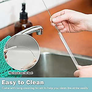 6 Pack Replacement Straws Compatible Stanley 30oz 40oz Tumbler, Plastic Clear Reusable Straws with Cleaning Brush/Straw Tips Cover for Stanley Adventure Travel Tumbler Stanley Cup Accessories (clear)