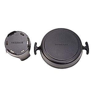 TRUMDAKE Cast Iron Japanese mini hibachi grill individual Tabletop Portable Grill camping cooking Yakiniku grill skillets BBQ Alcohol Stove Roasting grill （7" Diameter）