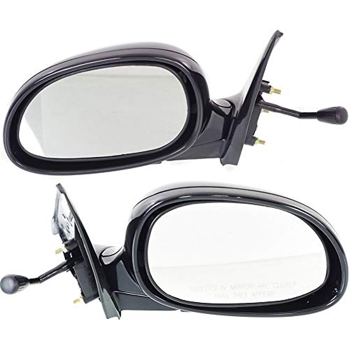 Kool Vue Mirror Set Compatible With 1992-1995 Honda Civic, Manual Folding, Manual Remote Glass, Paintable Driver and Passenger Side