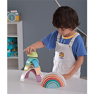 DUCKBOXX XX Wooden Rainbow Stacking Toy (Bright Color - 7 pcs)