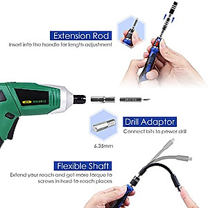 Syntus Electronic Repair Tool Kit with Magnetic Driver Kit, 80 in 1 Professional Precision Screwdriver Set with Portable Pouch for iPhone, iPad, MacBook, Gaming Console, Controller, Black and Blue