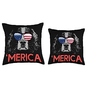 Check out my English Springer Spaniel Shirts Merica English Springer Spaniel American Flag 4th of July Throw Pillow, 18x18, Multicolor