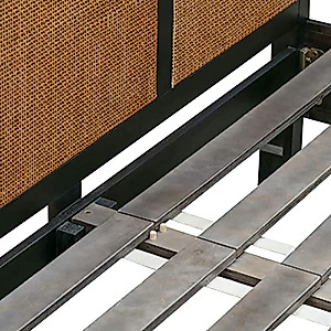 TOV Furniture Sierra 47.2" H Acacia & MDF Wood Veneer King Bed in Brown/Black