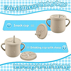 21 Pcs Baby Led Weaning Supplies Silicone Baby Feeding Set Baby Toddlers Utensils Divided Suction Plates Bowls Forks Spoons Cup Adjustable Bibs Placemat Self Feeding Eating Utensils, 3 Colors