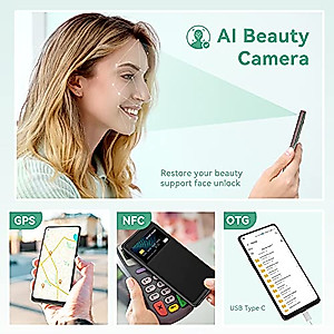 CUBOT Smartphones Unlocked with 6.95" Large Screen, 48MP Triple Camera, 5000 mAh Battery, 4GB/64GB (256GB Extension), 4G Dual SIM, NFC, Face ID (Black)