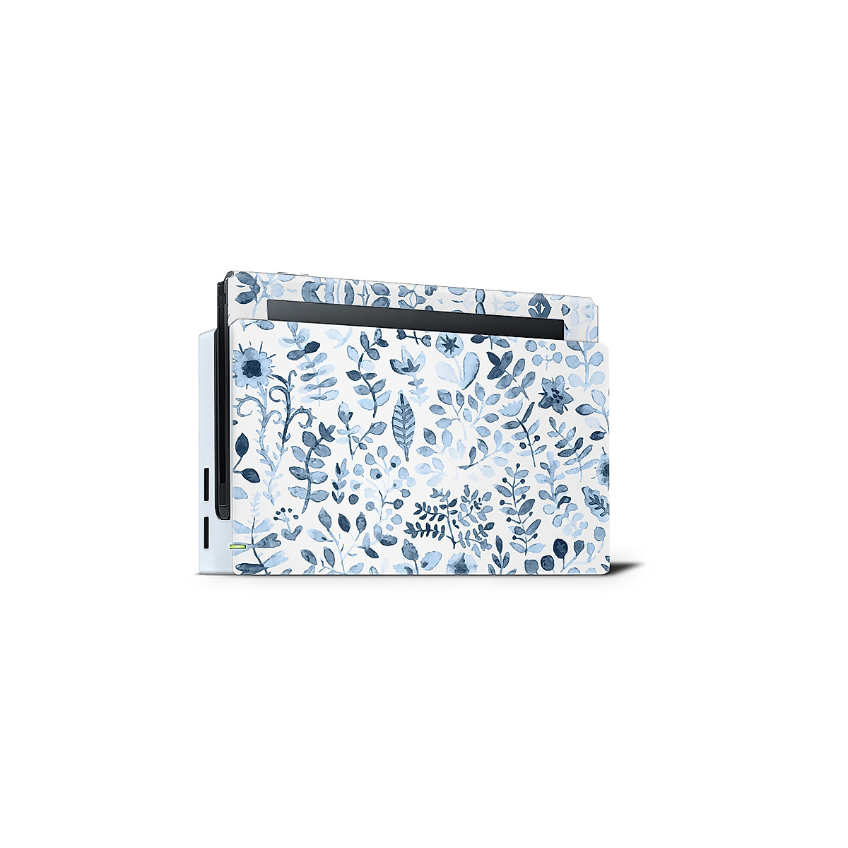 Tacky Design Flowers Skin Compatible with Nintendo Switch Skin Wrap Cover, Blue Color for Nintendo Switch Stickers, Premium Vinyl 3M Full Wrap Decal, Compatible with Joy-Con, Console, Dock.