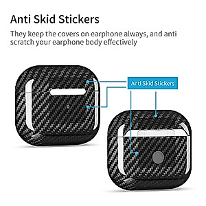 MONOCARBON Carbon Fiber Case for AirPods 3 Magnetic Wireless Charging AirPod 3 Cover, Slim Carbon Fibre Cover for AirPods 3 Earbuds-Ultra Protect