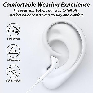2 Pack Apple Earbuds, iPhone Headphones Wired with Lightning Connector (Built-in Microphone & Volume Control & Support Call) [MFi Certified] for iPhone 14/13/12/11/XR/XS/X/8/7/SE, Support All iOS