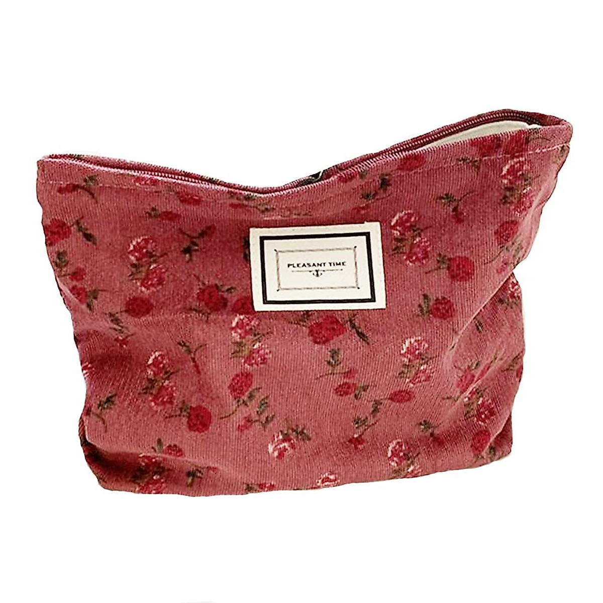 SxoSyo Cosmetic Bags for Women Makeup Bag Large Capacity Purse Travel Toiletry Zipper Storage Pouch Make up Brushes Organizer for Gifts (Dark red, Rose)