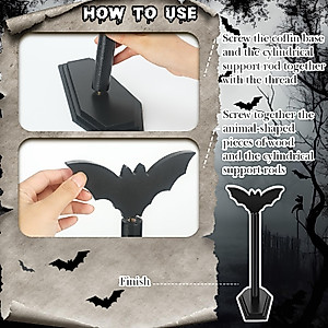 Yaomiao 2 Pcs Bat Paper Towel Holder Halloween Decor Gothic Paper Towel Dispenser Wooden Roll Stand Organizer for Kitchen Bathroom Home Toilet Gifts for Women