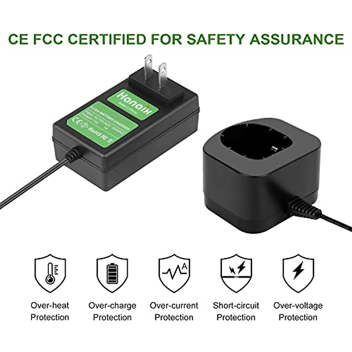Hanaix 18V Lithium Charger for Ryobi One+ Battery P102 P103 P104 P105 P106 P107 P108 P109 P122 BPL-1815 BPL-1820G BPL18151 BPL1820 RB18L15 RB18L25 RB18L40 RB18L50