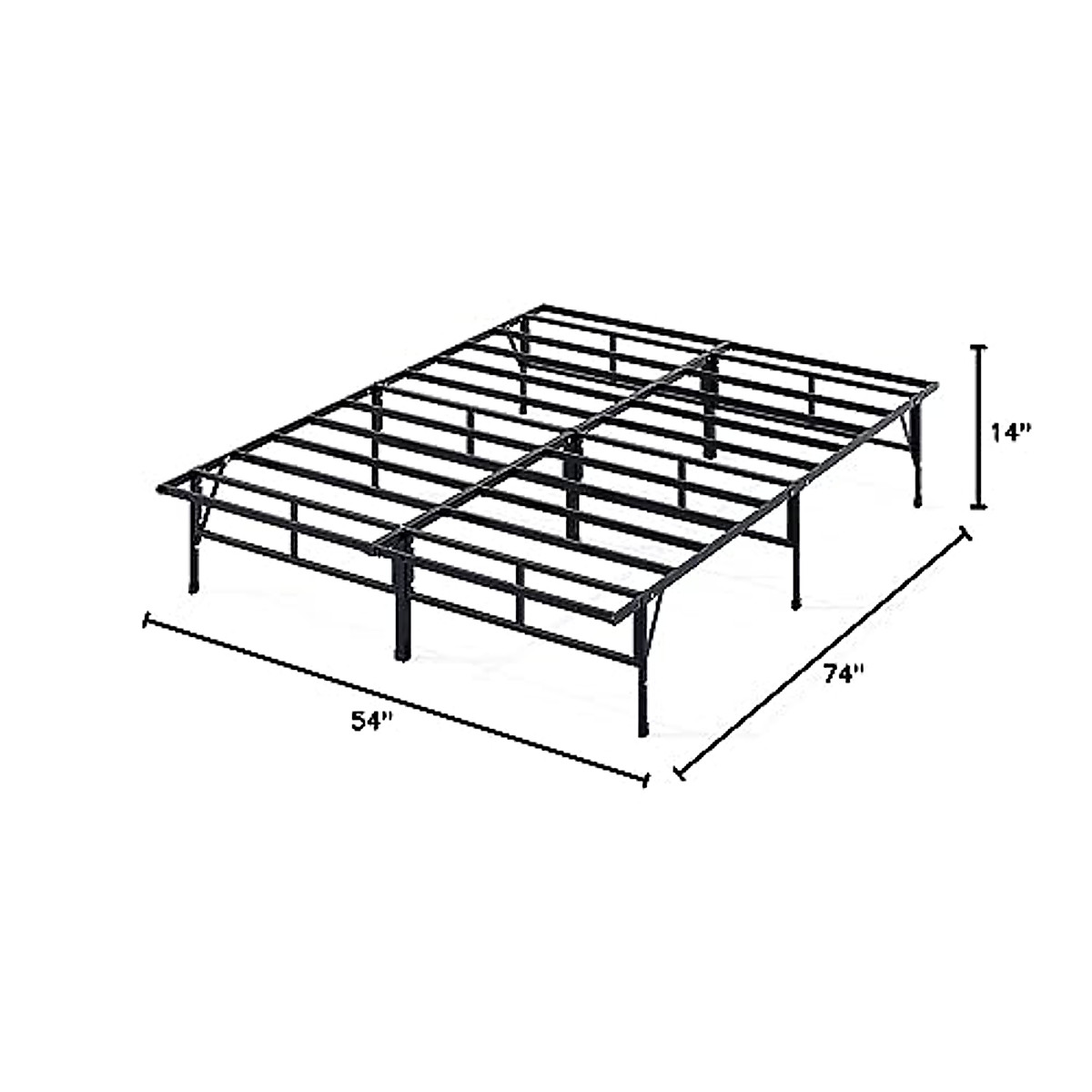 ZINUS SmartBase Compack Mattress Foundation, 14 Inch Metal Bed Frame, No Box Spring Needed, Sturdy Steel Slat Support, Full