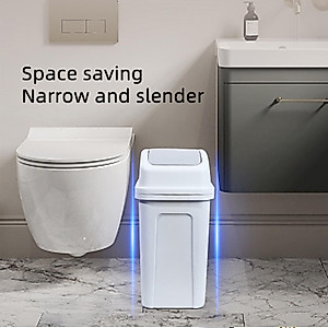 Gooddyiyukey Kitchen Trash Can with Lid,5.5 Gallons, Plastic Garbage Can with Lid, Waste Basket,Trash Bin,Garbage Bin,Slim Trash Can for Bedroom, Living Room, Office, Bathroom, Kitchen, Dorm, Outdoor