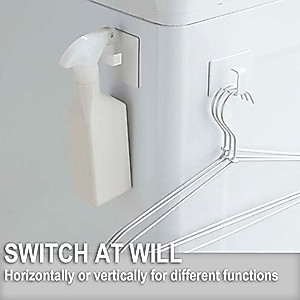 MORNIIE Multipurpose Magnetic Hooks. Hanger Organizer & Spray Bottle Holder. Hanger Stacker for Laundry Area. Spray Bottle Holder for Kitchen Organization Holds up to 32 fl oz. White, 2 Pcs