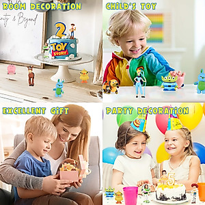 12 PCS Story Cake Toppers Figurines, Mini Figures Set Cute Action Figures Cupcake Toppers Cartoon Action Figures Birthday Party Cake Decorations (A)
