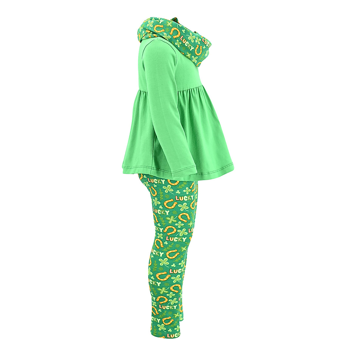 Unique Baby Girls 3 Piece St Patricks Day Lucky Girl Outfit (5Y, Green)