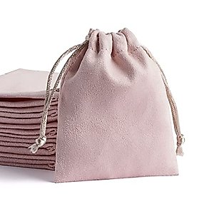 PandaSew 20 pack Drawstring Bag Suede Jewelry Packaging Pouch for Jewelry,Gift,Earrings Necklace Rings Antiques, 4"x 3.15", Pink