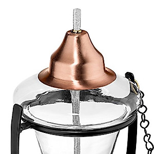 H Potter Outdoor Torch Tabletop Patio Garden Oil Lamp with Copper Top with Fiberglass Wick GAR516