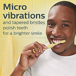 Philips Sonicare One Toothbrush, Electric Battery Powered Toothbrush with Sleek Travel Case and 2pk Toothbrush Heads - Mango Yellow, HY1100-02