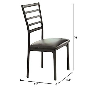 Homelegance Bi-Cast Vinyl Metal Frame Side Chair, Black, Set of 4