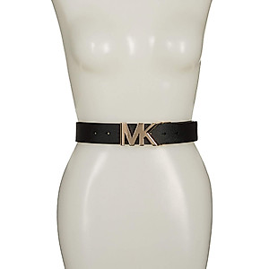 Michael Kors Saffiano Leather Reversible MK Logo Plaque Buckle Belt (L)