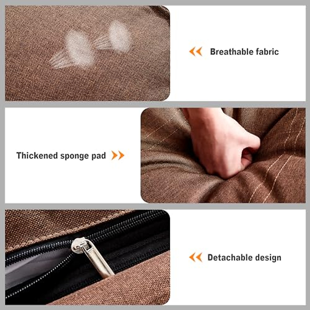 CLIPOP Modern Living Room Accent Chair with Ottoman, Comfy Linen Armchair with Adjustable Backrest(5 Angles), Solid Wood Legs, Leisure Upholstered Single Sofa Chair with Footrest, Brown